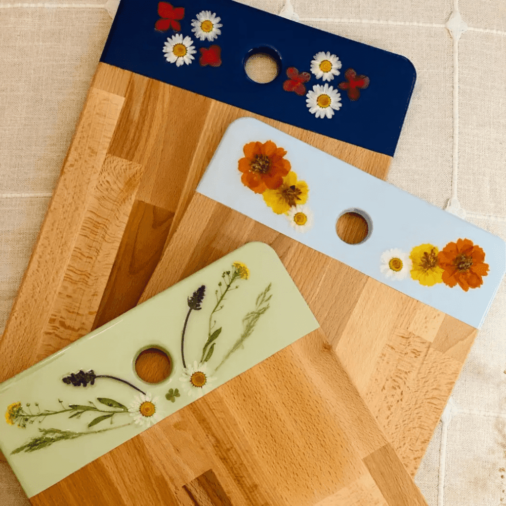 Pressed Flower Accented Bamboo Board - Large - PJ's Fine Bamboo Rods