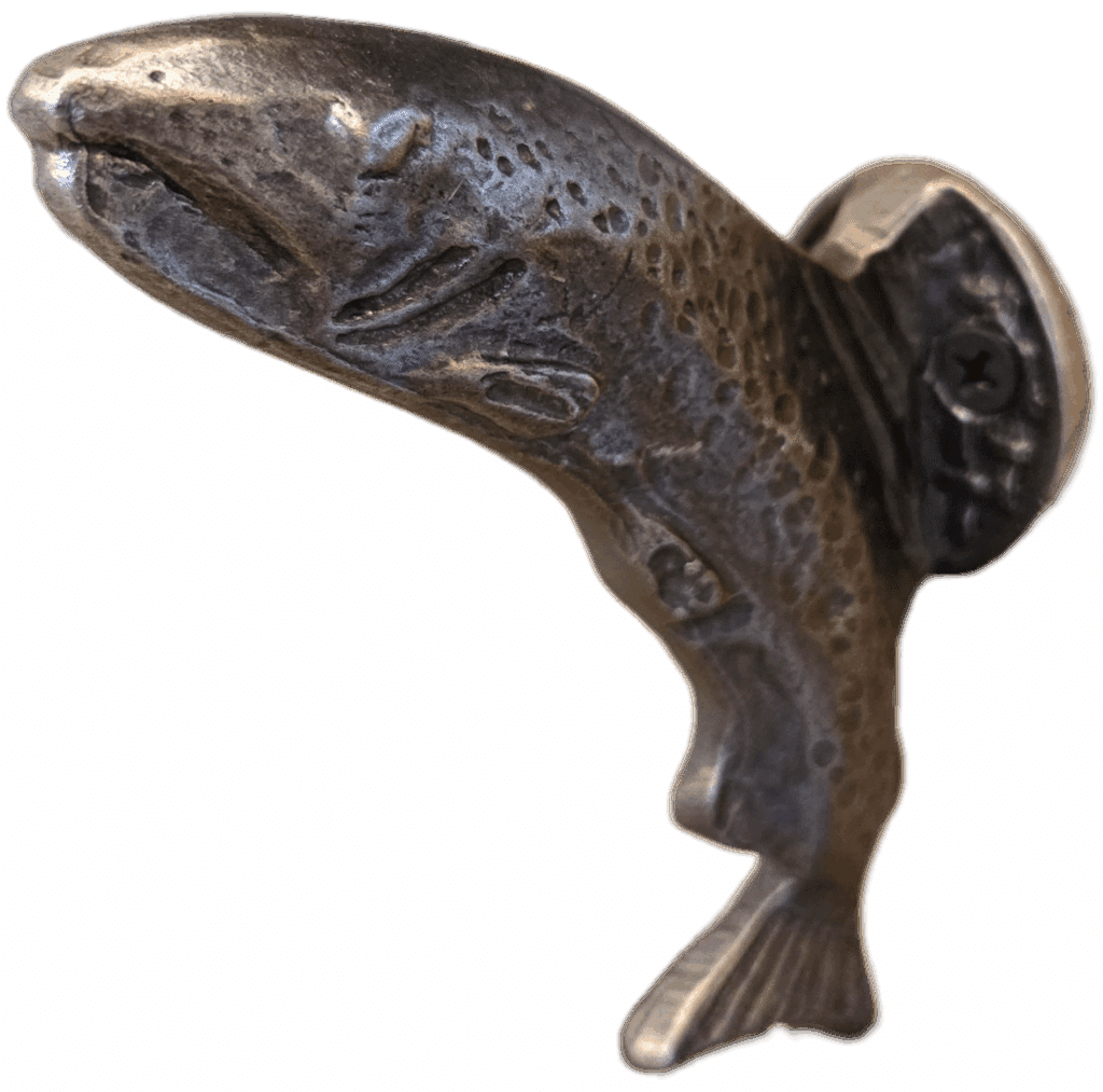 Antique Pewter Fish Coat Hook - PJ's Fine Bamboo Rods